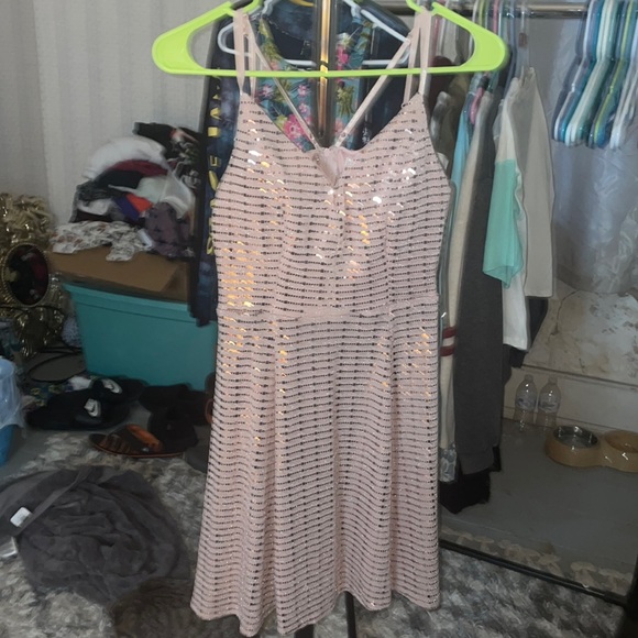 Emerald Sundae | Dresses | Emerald Sundae Dusty Rose Sparkly Dress ...